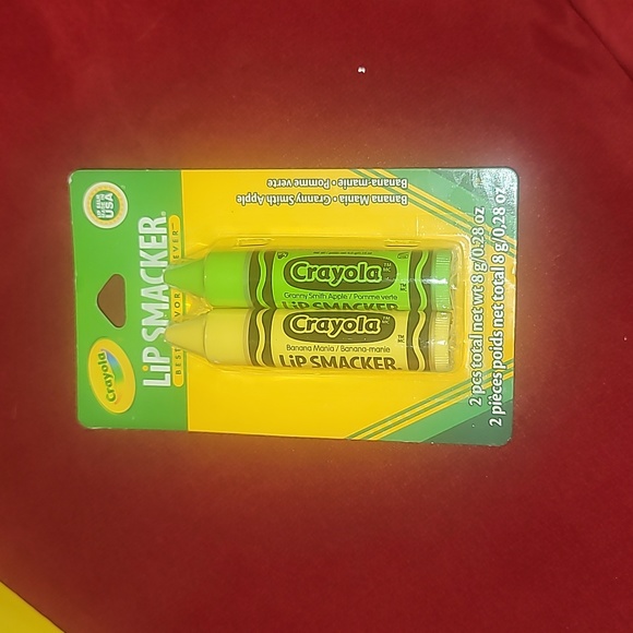 Crayola | Makeup | New Lip Smacker Crayola Lip Balm Liquid Banana Apple Fruit Flavored Crayon ...
